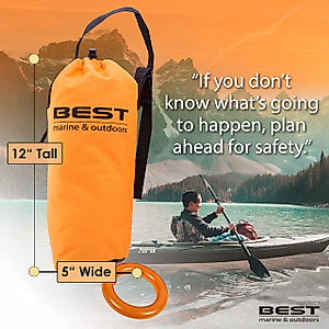 Best Marine and Outdoors Emergency Throw Rope Rescue Bag - Throwable Safety Device for Kayaking & Boating