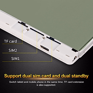 EBTOOLS 8 Inch Tablet, 4GB RAM 64GB ROM, Maximum Support 128G TF Card, 1920x1200 IPS HD Calling Tablet, Type C, for Android 10.0, 100 to 240V, Green