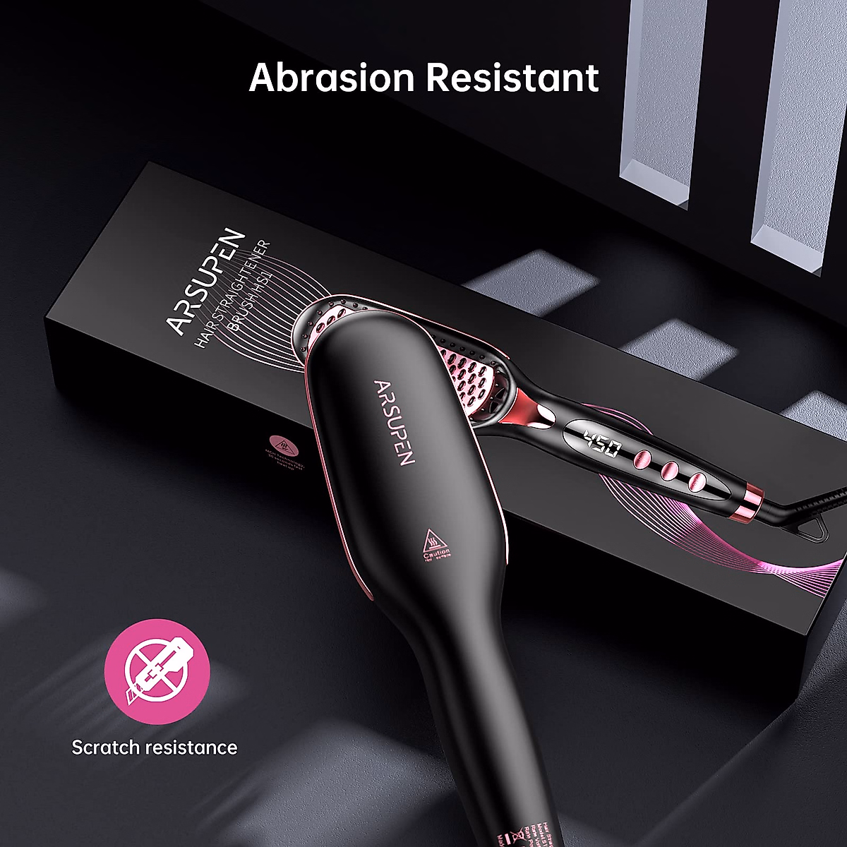 Hair Straightener Brush, Hair Straightener Comb with Anti-Scald & Auto Temperature Lock and Auto-Off, MCH Ceramic Heating, Birthday Gifts for Women, Christmas Gifts for Women…