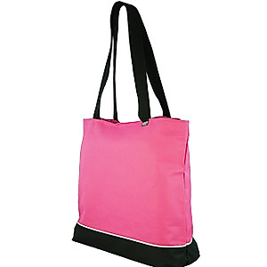 Shoulder Tote Bag with Zipper, Raspberry