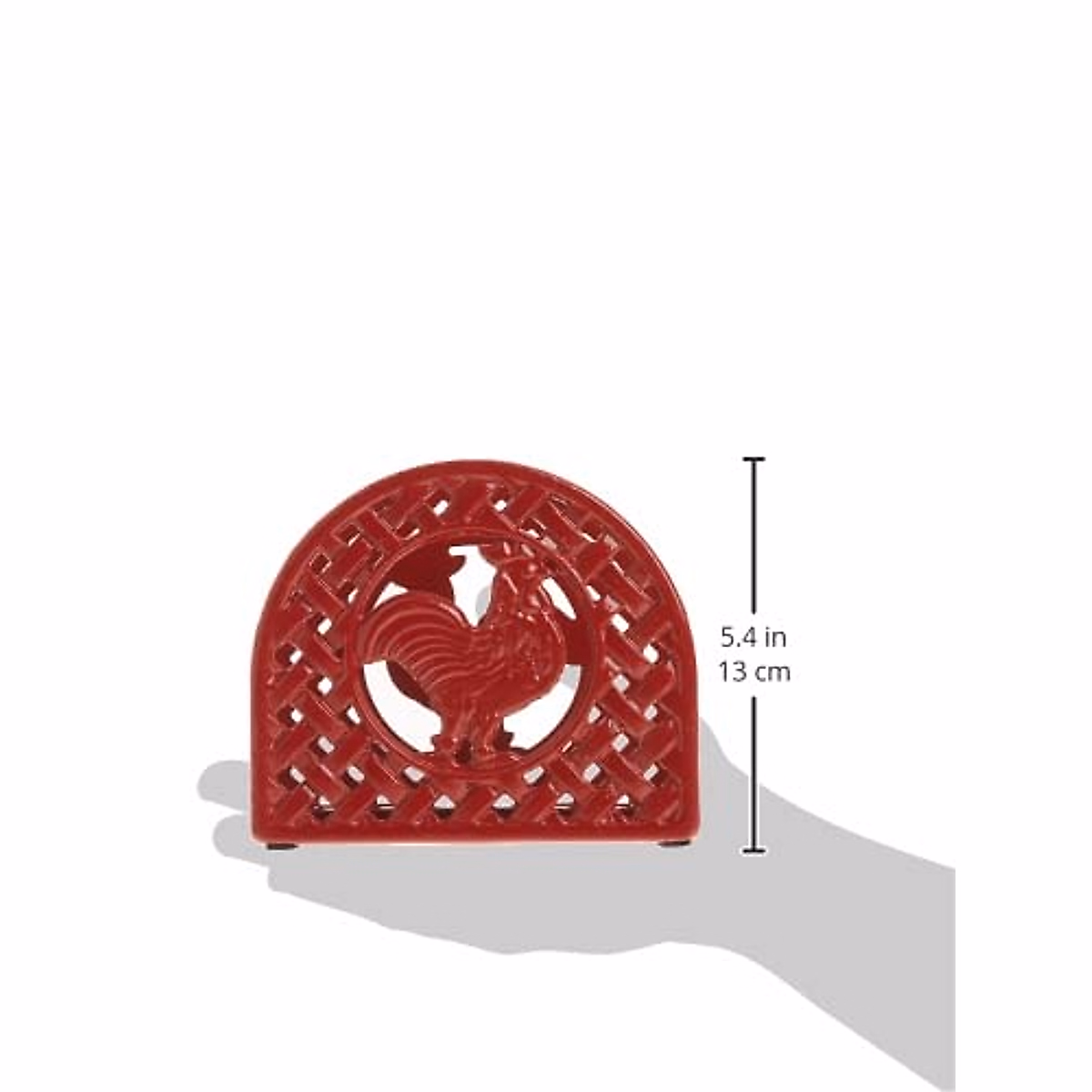 Home Basics Cast Iron Rooster Napkin Holder (Red)