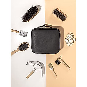 Ueemph Horse Grooming Kit,10-Piece, Black Storage Bag,Horse Brushes Set,Horse Sweat Scraper,Mane Comb,Horse Grooming Gloves,100% Horsehair Brush,Horse Gifts for Girls
