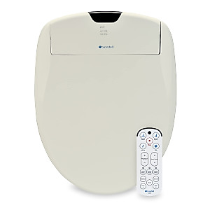 Brondell Swash 1400 Luxury Bidet Toilet Seat, Fits Round Toilets, Biscuit – Bidet – Dual Stainless-Steel Nozzles with Nozzle Clean+, Warm Air Dryer, Ambient Nightlight