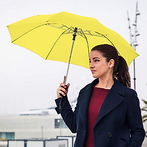 The Spectrum Popular Style 42" Automatic Open Compact Travel Umbrella for Rain, Wind & Sun, Sturdy Lightweight Small Portable Stick Umbrella for Men and Women, Yellow