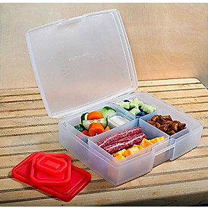 Bentology Bento Box Portion Control Lunch Box - Meal Prep Container Kit with Weight Loss Plan Booklet