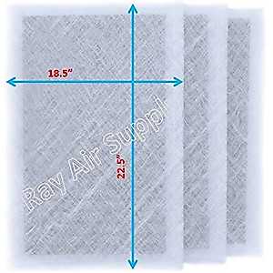 RayAir Supply 20x25 PremierOne PureFlo P6100 Replacement Filter Pads MS-2025 (3 Pack) WHITE