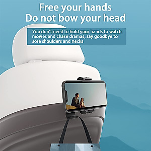 AUCELI Car Phone Holder Mount, Auto Seat Back Hands Free Cell Phone Clip Cradle, Thick Case Friendly, 360° Rotating Adjustable Lock Smartphone Clamp Stand, Car Accessories for Visor, Desk