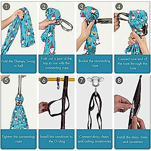 Gumatea Sensory Swing for Kids and Adults Indoor Therapy Swing for Autistic Children Cuddle Swing Christmas Pattern Kids Hammock Swing with Autism , ADHD, Aspergers, Sensory Integration