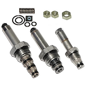 DME Manufacturing Meyer Snow Plow Solenoid Valve + Crossover Relief Valve Spring & Seal Kit; for E47, E57, E60 Pump Blade, Optional 18-8 Stainless Steel Nut & Lock Washer Included