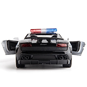 RMZ City Compatible for 5" Diecasting Alloy Car Model Gallardo Police Car Toy Car, Pull Back Vehicles Toy Car for Toddlers Kids Boys Girls Gift