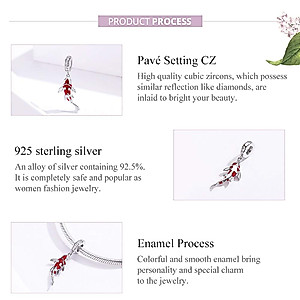 Manhe Charms Red Lucky Carp Charms Sterling Silver Charms fit Pandora Charms Bracelet,Red Koi Fish Pendant Necklaces Jewelry Gifts for Women Girls Mom Wife