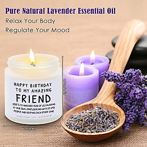 Happy Birthday Gifts for Friends Friendship Gift Funny Gift for Women Birthday Gifts for Best Friend, Coworker, Bestie Present Lavender Candle Gift for Mom, Christmas, Mothers Day Present