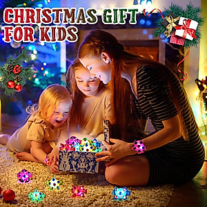 24 Pack LED Light Up Fidget Spinner Bracelets Party Favors for Kids 4-8 8-12, Glow in The Dark Party Supplies, Birthday Gifts, Treasure Box Toys for Classroom, Goodie Bags Stuffers