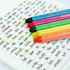 feela 12 Colors Bible Gel Highlighters, Gel Highlighter Markers Study Kit, Good For Highlighting Journal School Office