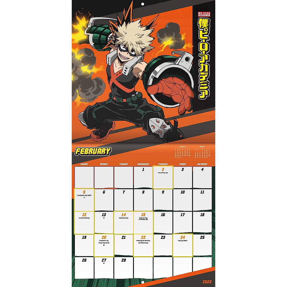 2023 My Hero Academia Wall Calendar