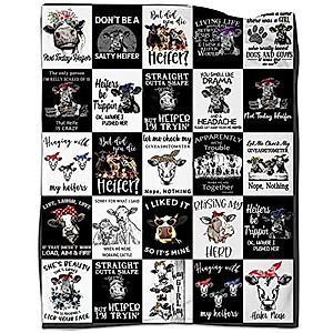 Cows Farmhouse Animal Funny Blankets Cow Throw Blanket for Bed Sofa Couch Soft Warm Lightweight Gift for Kids Teens Adults 50''x60'' (50''x60'', Cow)