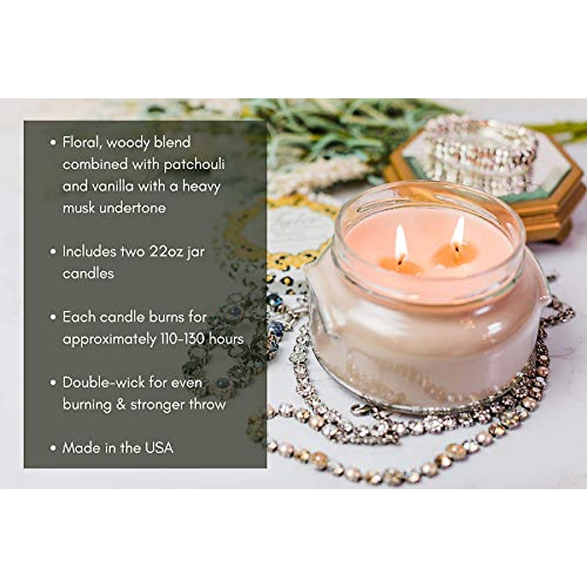 Tyler Candle High Maintenance 2-Pack | 22 oz. Glass Jar Scented Candles | Floral Woody Scents Double-Wick Candles for The Home | Home Fragrance Gift Set Made in USA