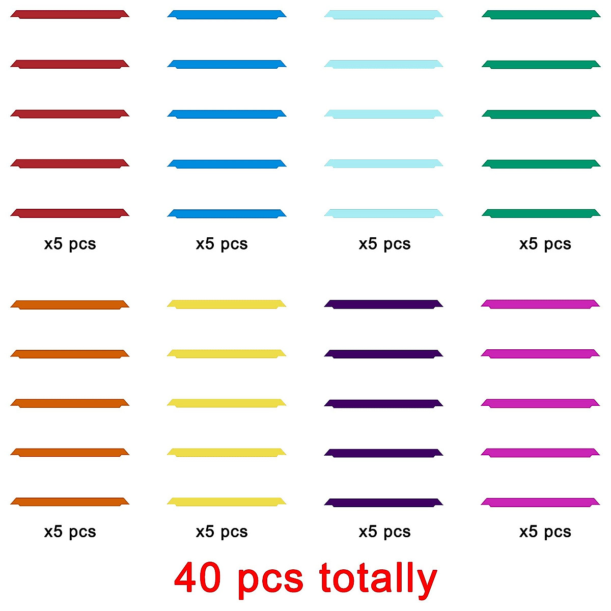 eXtremeRate Custom Touchpad LED Lightbar Skin Decals for PS5 Controller, Touch Pad Light Bar Stickers for PS5 Controller with Tools Set - 40pcs in 8 Colors - Controller NOT Included