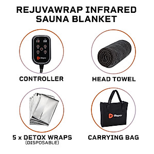 LifePro Far Infrared Sauna Blanket - Portable Infrared Sauna for Home Relaxation - Sauna Blanket - Infrared Blanket Sauna with 77–176 °F Temp Range (Rejuvawrap)