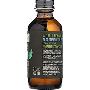 Frontier Organic Non-Alcoholic Mint Flavor, 2-Ounce, Full Flavor for Baking, Icing, Coffee, Cookies, Kosher, Organic