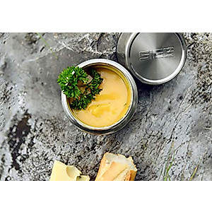 SIGG - Insulated Food Container - Silver Food Jar Brush Selenite - Integrated Cutlery - Hot & Cold, BPA Free - Stainless Steel - 25 Oz