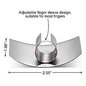 Jupswan Stainless Steel Finger Guards for Cutting Knife Cutting Protector Kitchen Tool Guard Finger Protector Avoid Hurting When Slicing and Chopping 2 Pack