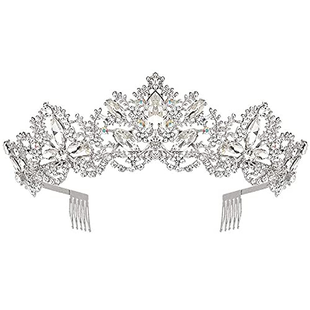 Didder Silver Tiaras for Women Bridal Tiara, Crystal Tiaras and Crowns for Women Princess Tiaras for Girls Birthday Crown for Prom Wedding Party Halloween Costume Hair Accessories Christmas Gift