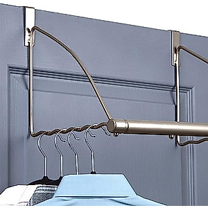 HOLDN’ STORAGE Over The Door Hanger - Door Rack Hangers for Clothes - Bathroom Over Door Hanger for Hanging Clothes & Towels - Over The Door Clothes Drying Rack, Gray