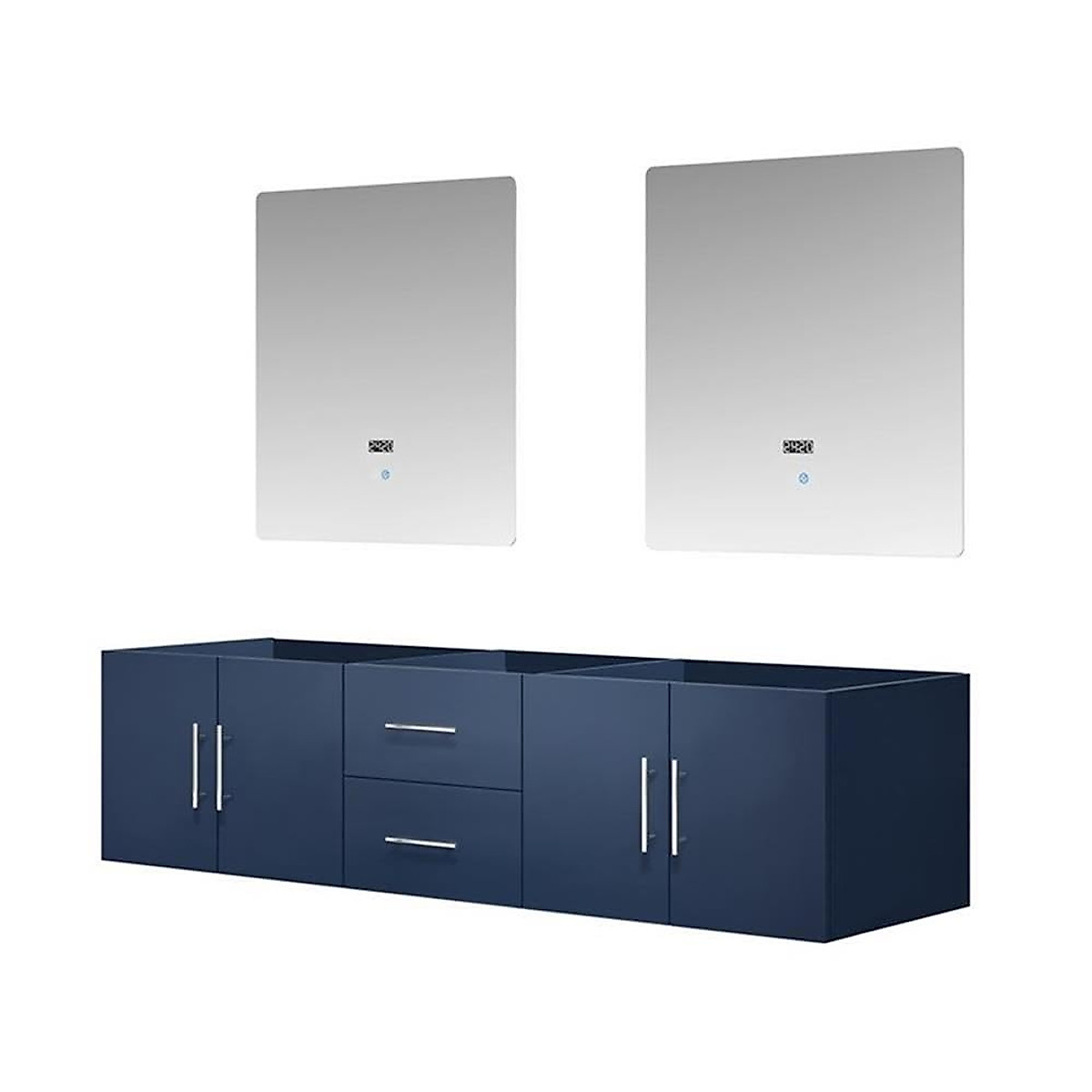 Lexora Geneva 72 in. W x 22 in. D Navy Blue Double Bath Vanity and 30 in. LED Mirrors