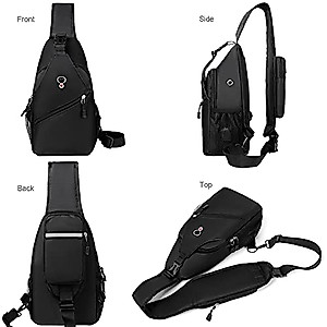 NUFR Sling Bag Sling Backpack Crossbody Backpack for Women Men Waterproof Chest Shoulder Bag Daypack for Hiking Walking Travel USB Charger Port (Gray)