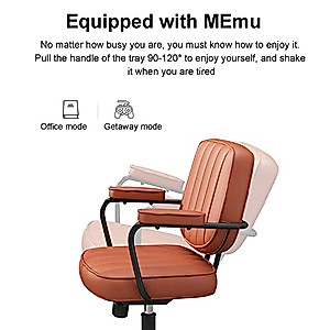 MayNuo Office Chair Gaming Chair Computer Chair Home Office Desk Chairs with Wheels,Ergonomic Executive Office Chair Modern Reclining Task Chair,Comfortable Swivel Chairs Vintage Computer Chairs Fo/Kh
