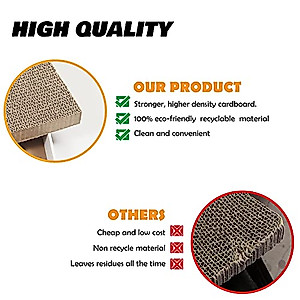 Cardboard Scratcher Pad Scratching Post:Smartbean 3PCS Cat Cardboard,Cat Scratch Pad,Cat Post,Double-Sided Design for Double Life
