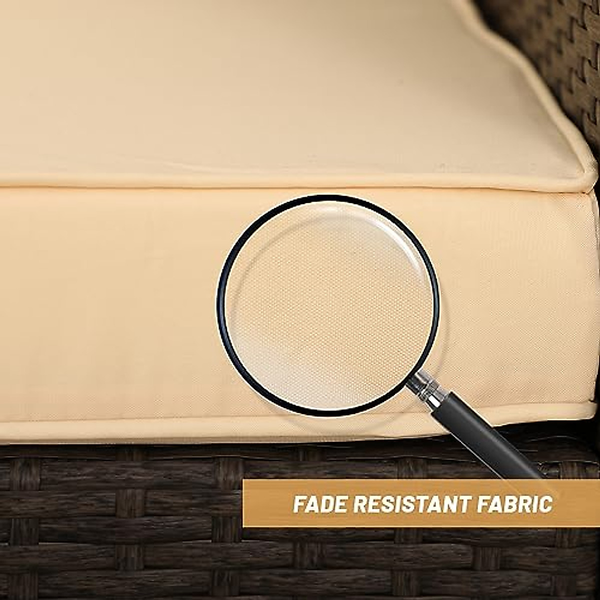 PAOLFOX 5 Piece Patio Furniture Sets,Patio Conversation Sets,Wicker Patio Furniture,Rattan Outdoor Furniture,Patio Sofa,Deck Furniture Brown/Beige