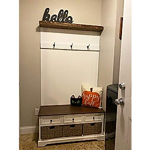 Joel's Antiques Floating Wall Shelf - 36-Inch Wood Decor & Shelving for Bathroom, Kitchen, Living Room, & Farmhouse - Wall-Mounted Rustic Stand, Wooden Hanging Display - Medium Brown, 36" x 10" x 2"
