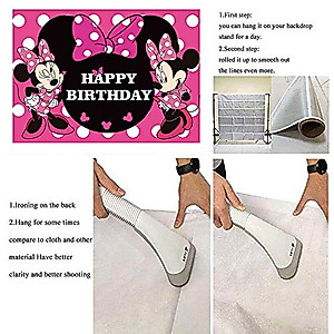 GCH Cartoon Photography Backdrop Girl 1st Birthday Background Princess Girls Hot Pink Decoration for Kids Baby Shower Party Supplies Banner Studio Props Customized Backdrops 7x5ft