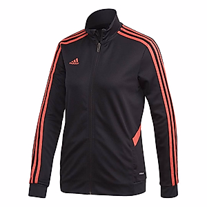 adidas womens Tiro Track Jacket Black /Pink XX-Small