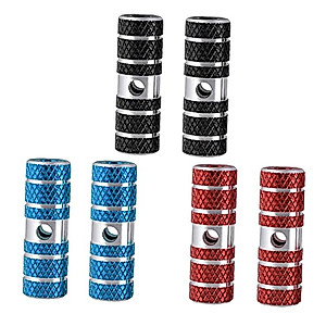 Kisangel 2pcs Pair Black Peg Cycling BMX Feet Anti Anti-Skid Stunt Stands Accessories Bicycle Pegs Axle Aluminum Motorcycle Skid Adult Foot Seat Rear Alloy for Pedals