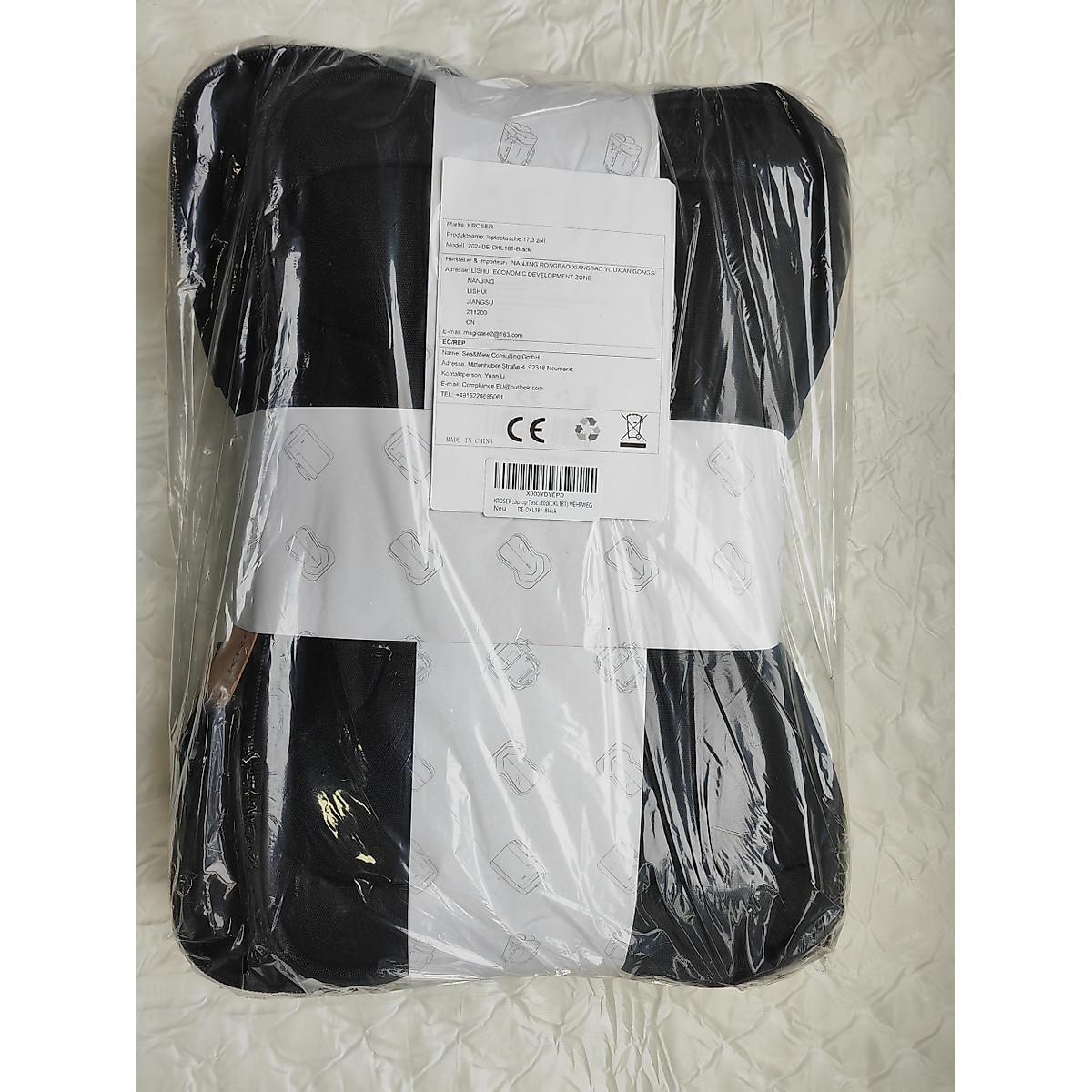 KROSER Laptop Bag Premium Laptop Briefcase Fits Up to 17.3 Inch Laptop Expandable Water-Repellent Shoulder Messenger Bag Computer Bag for Travel/Business/School/Men/Women-Black