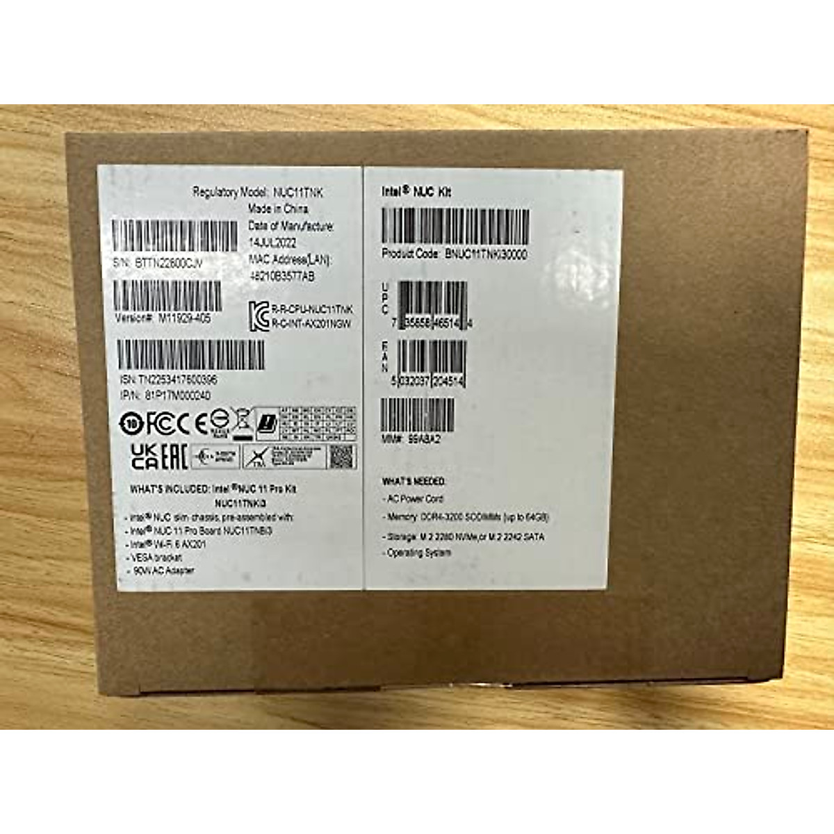 Intel NUC 12 Pro NUC12WSKi3 Home & Business Mini PC Mini Desktop 12th Generation Intel Core i3-1220P Intel UHD Graphics,Intel Wi-Fi 6E, Bluetooth™ 5.2, Barebone System,NO RAM NO SSD NO OS
