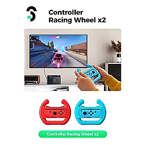 2023 Switch Sports Accessories Bundle - 15 in 1 Family Accessories Kit for Nintendo Switch Sports Games:Tennis Rackets,Sword Grips,Golf Clubs,Storage Bag and More,Christmas,Birthdays, Children's Day Gift Set.