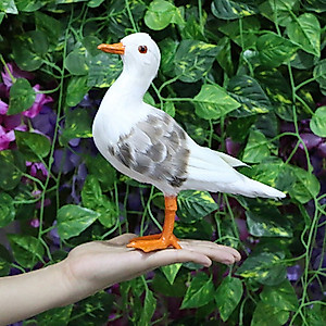 Baoblaze 2Pcs Realistic Seagull Bird Home Garden Decoration Artificial Feathered