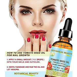 TOMATO SEED OIL 100% Pure Natural Virgin Unrefined Cold-pressed Carrier Oil 0.5 Fl oz 15 ml For Face, Skin, Body, Hair, Lip, Nails. Rich in Vitamin E, Lycopene by Botanical Beauty