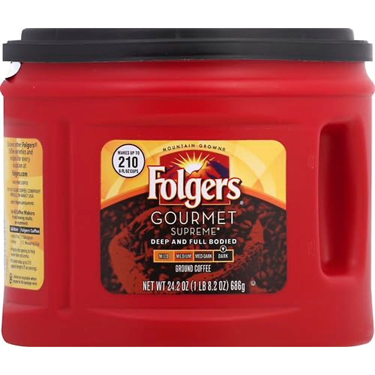 Folgers Gourmet Supreme Medium Dark Roast Ground Coffee, 24.2 Ounces