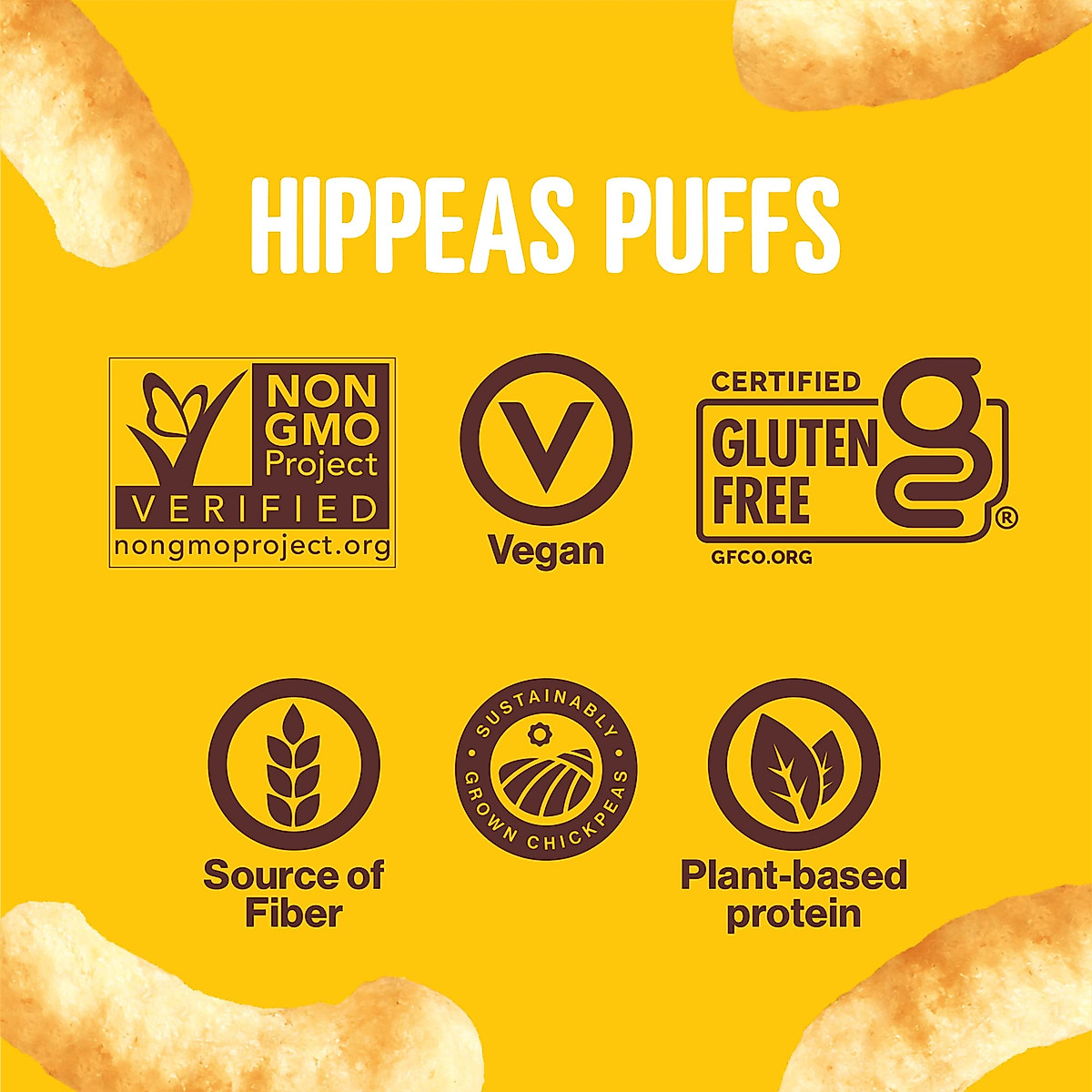 Hippeas Organic Chickpea Puffs, Vegan White Cheddar, 4 Ounce (Pack of 6), 4g Protein, 3g Fiber, Vegan, Gluten-Free, Crunchy, Plant Protein Snacks