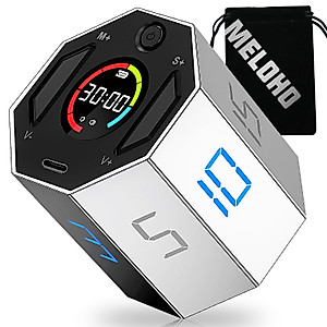 Pomodoro Timer, Magnetic Visual Timer with Flip Countdown, Silent & Alarm, Ideal ADHD Tools for Adults/Kids, Small Cube Digital Timer for for Office Productivity, Kitchen Cooking, Work, Study