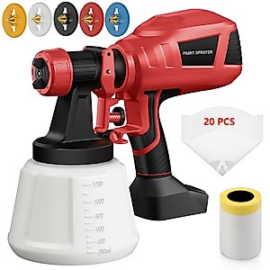 Cordless Paint Sprayer Compatible with Milwaukee M18 18V Battery, Spray Paint Gun with 5 Copper Nozzles, Electric Paint Sprayer for House Painting, Paint Sprayers for Home Interior, Fence (Tool Only)