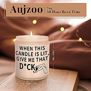 Aujzoo Funny Gifts for Boyfriend,Husband Gifts,Boyfriend Birthday Gifts,Naughty Gifts for Him,Bachelorette Gifts,Bride Gifts,Romantic Gifts for Wife,Anniversary,Valentine's day Candle Gifts for Couple