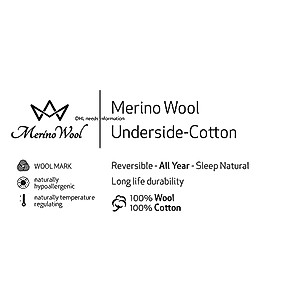 Mattress Topper Sheet Protector Underblanket Extra Thick Mattress pad Cover Woolmark Under Blanket (King 76" x 80" - 190 x 200 cm)