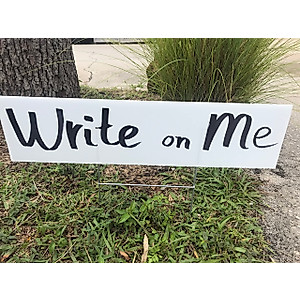 Yard Signs Pkg of 10 White Signs 6''x24'' & 10 Metal Stake H-Frame 9''x12'' for Garage Sale, for Rent, Open House, Estate Sale, Now Hiring, or Political Lawn Signs, Yard Signs (10Sign6x24&10Stake12)