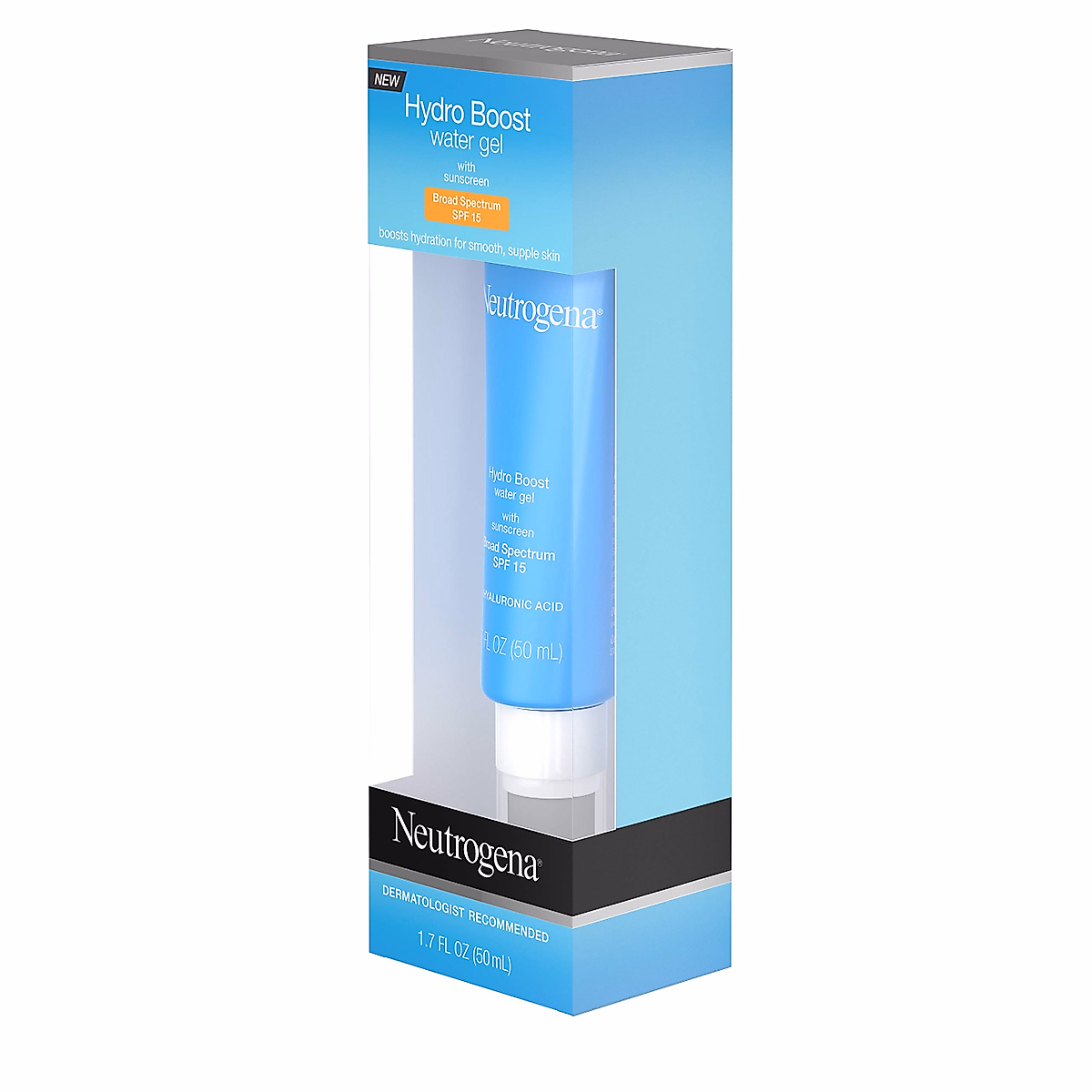 Neutrogena Hydro Boost Hydrating Hyaluronic Acid Gel Cream Moisturizer With SPF 15 Sunscreen, Daily Oil-Free and Non-Comedogenic Gel Cream, 1.7 fl. oz